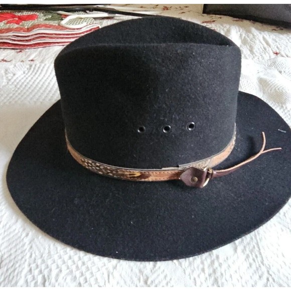Double J Western | Accessories | Vintage Double J Black Fur Blend ...